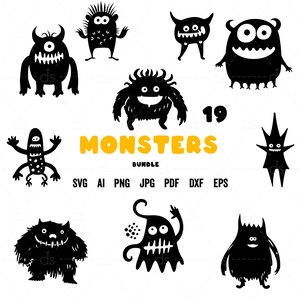 Silly Monsters SVG Bundle Cute Monster Cut Files, Kids Craft SVG ...