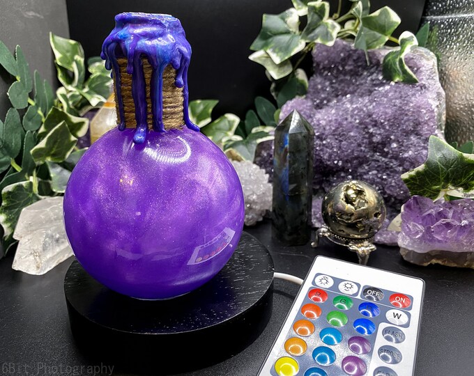 Glowing Light Elixir in Medium Potion Bottle With Leather Holster, USB ...