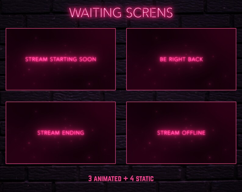Pink Neon twitch Overlay Package - Etsy Pink Neon twitch Overlay Package - Etsy