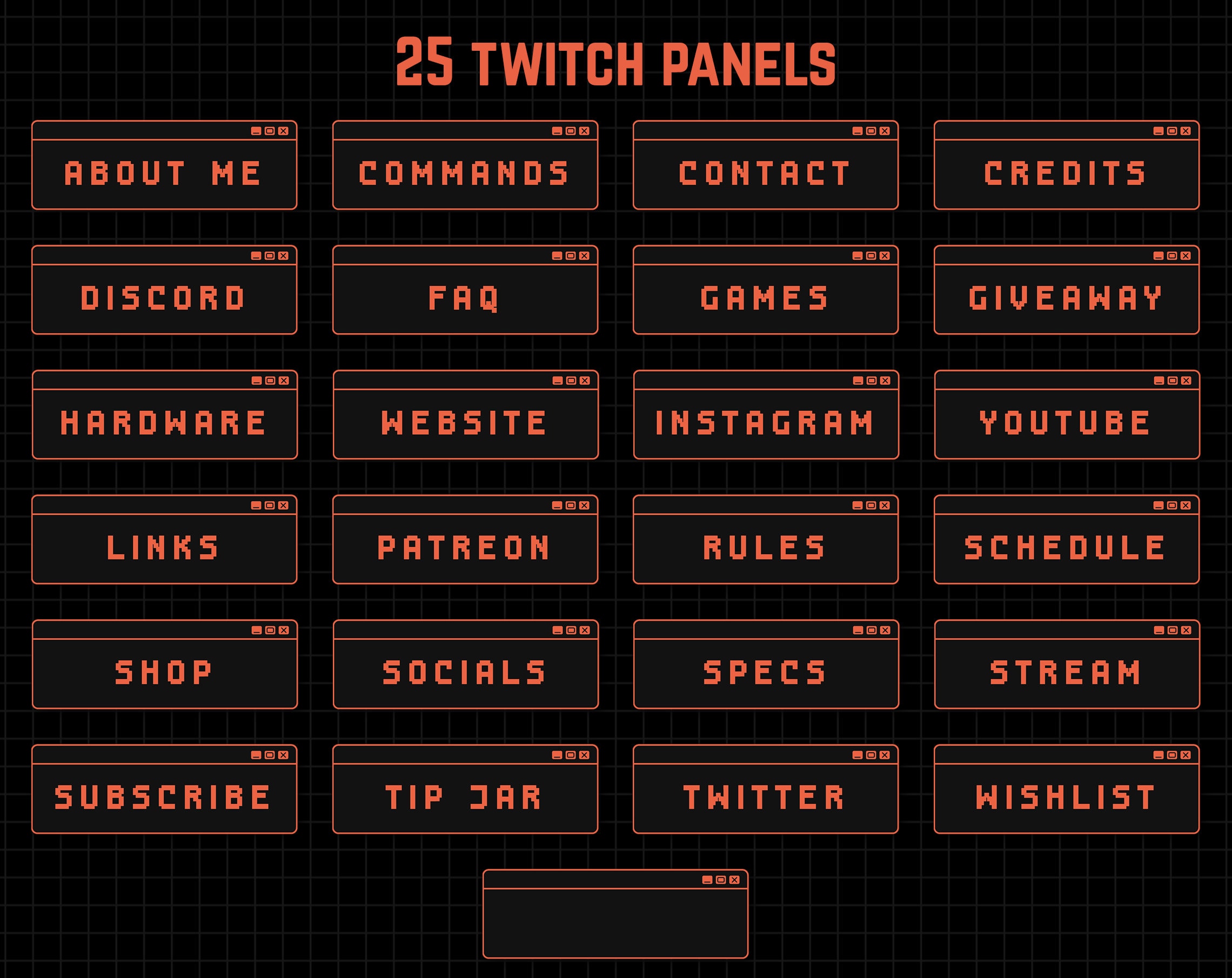 Black & Orange Animated Twitch Overlay: 8-bit Pixel Theme - Etsy