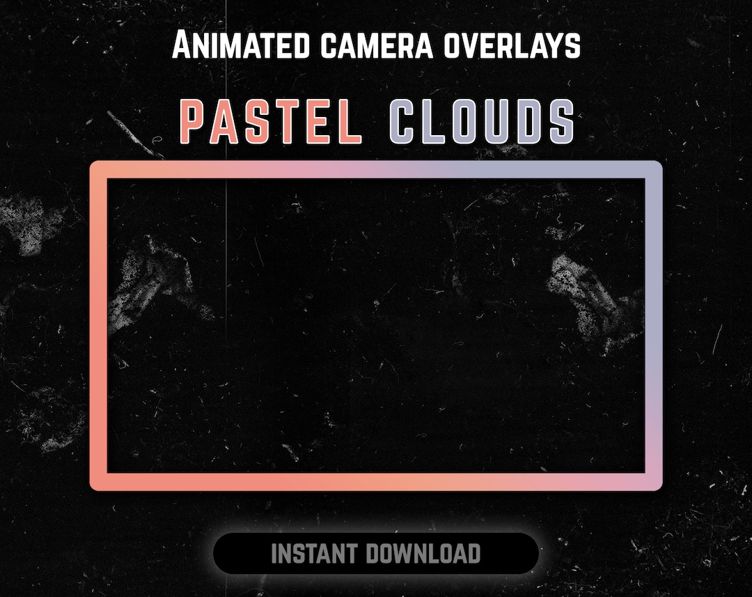 Twitch Animated Webcam Border Frame - PASTEL CLOUDS Overlay - Pastel ...