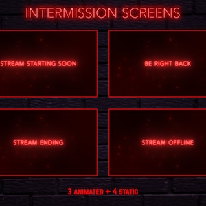 Red Neon - Twitch Overlay Package - Etsy