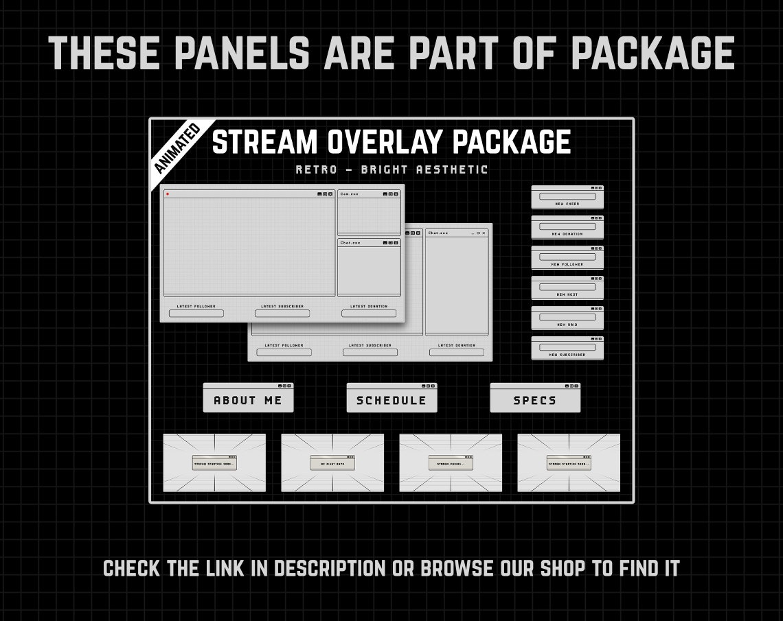 Twitch Panels - Bright Retro Computer Window Panels for Streaming - Etsy
