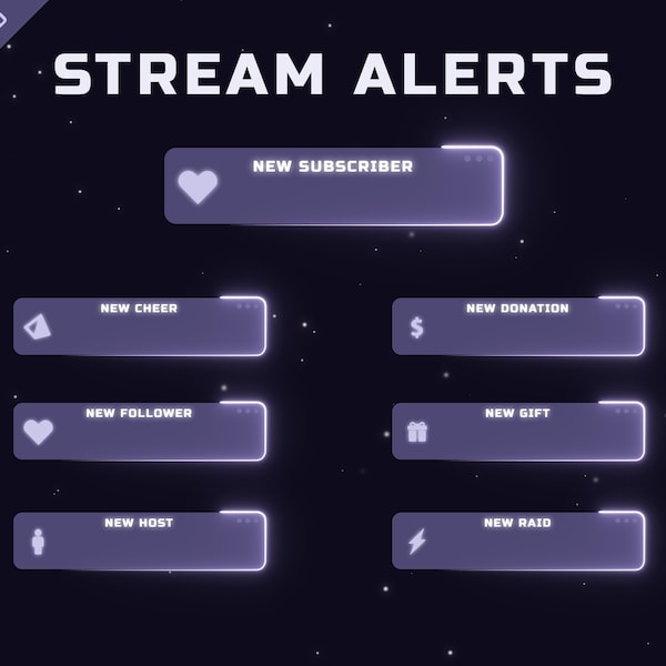 Animated Alerts for Twitch Streaming PURPLE Lofi Twitch Alerts WEBM - Etsy