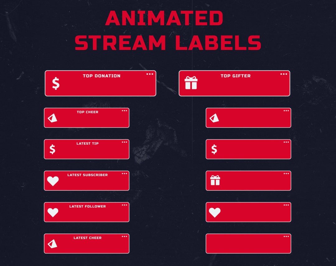Animated Stream Labels - Red Computer | Activity Label Overlays for ...