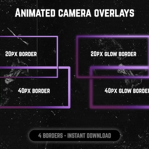 Twitch Animated Webcam Border Frame - PURPLE COLORS Aesthetic Camera ...