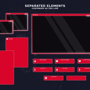 Red Computer - Red Twitch Overlay Package - Etsy