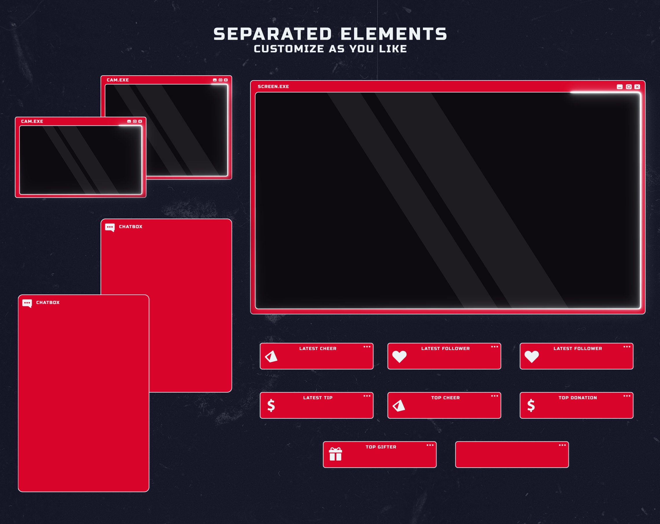 Red Computer Red Twitch Overlay Package - Etsy