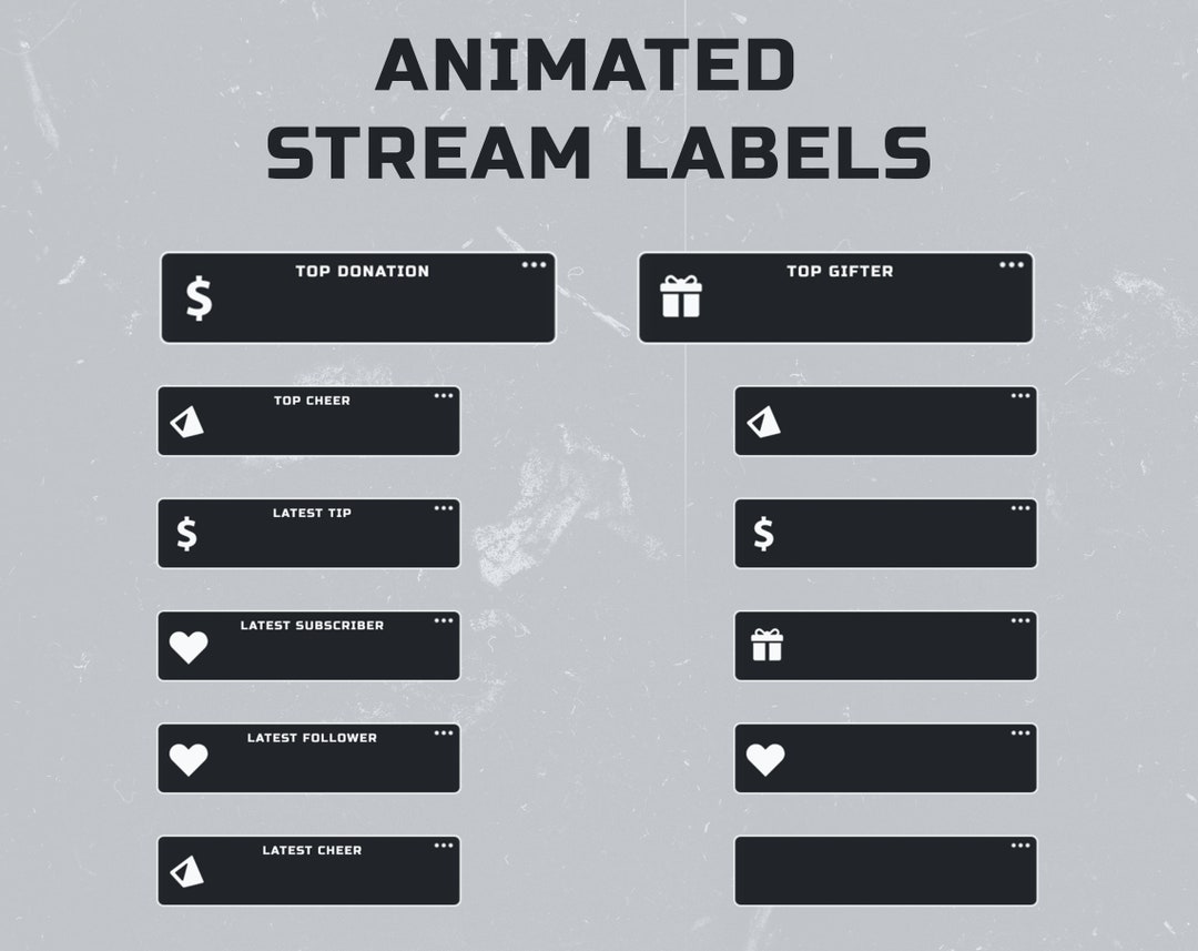 Animated Stream Labels - Black Computer | Activity Label Overlays for ...