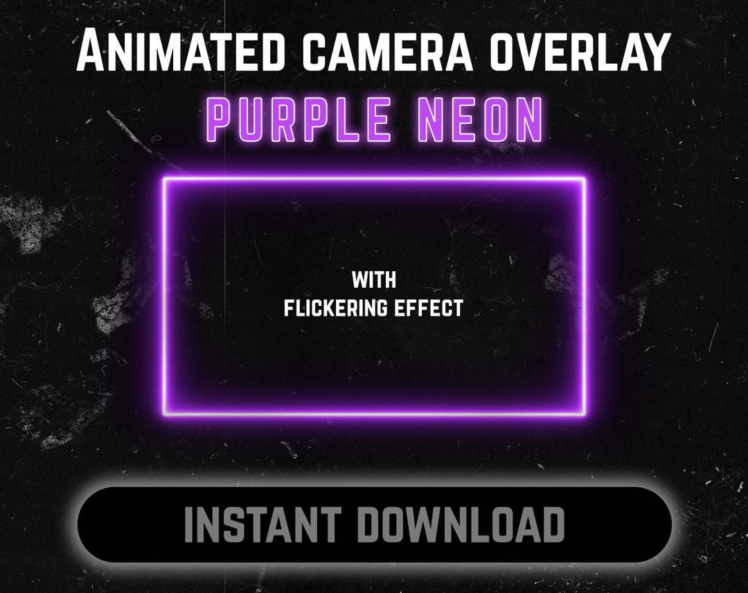 Animated Camera Overlay - Purple Neon Webcam Border With Flickering ...