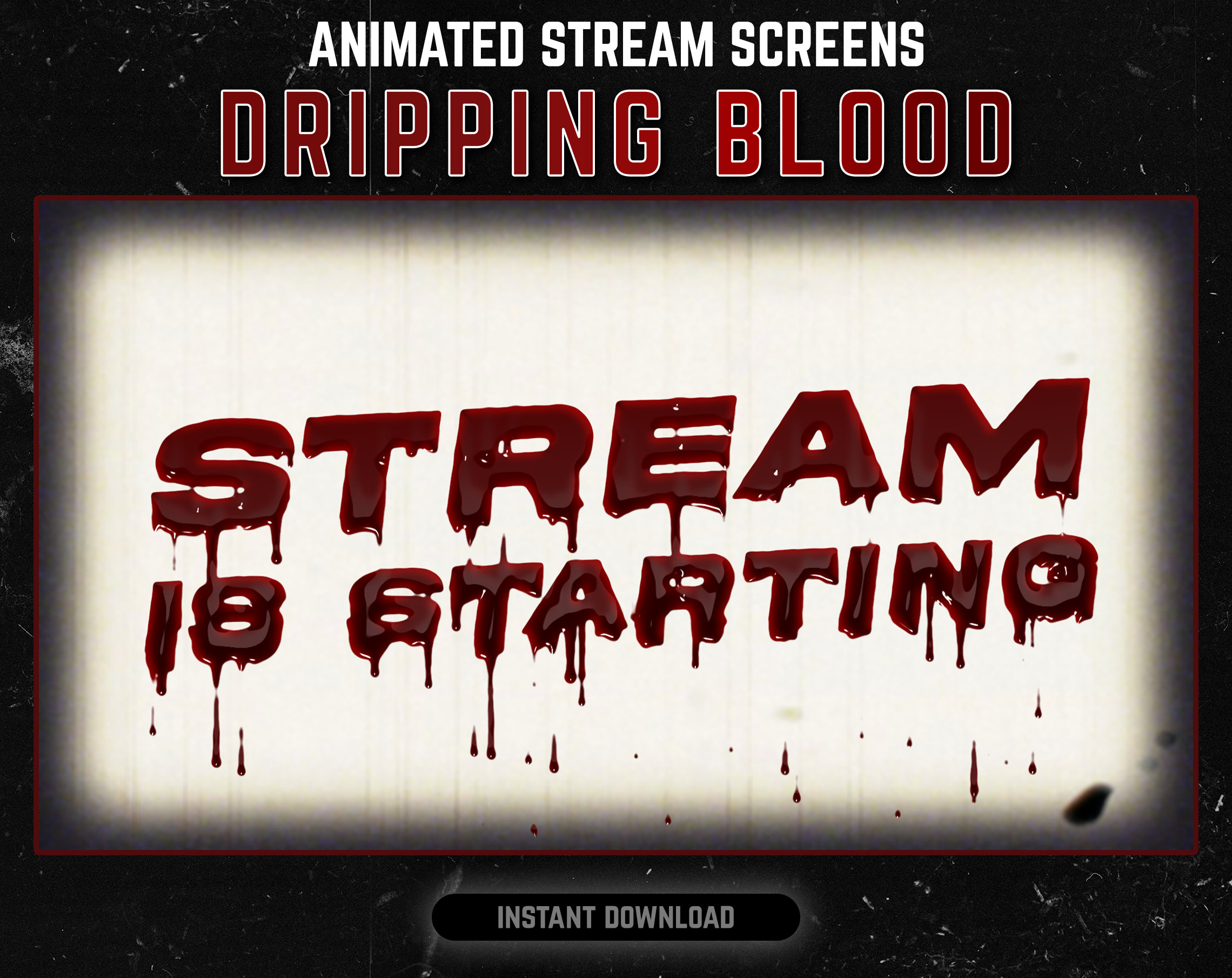 Dripping Blood Twitch Overlay - Halloween Twitch Screens - Starting ...