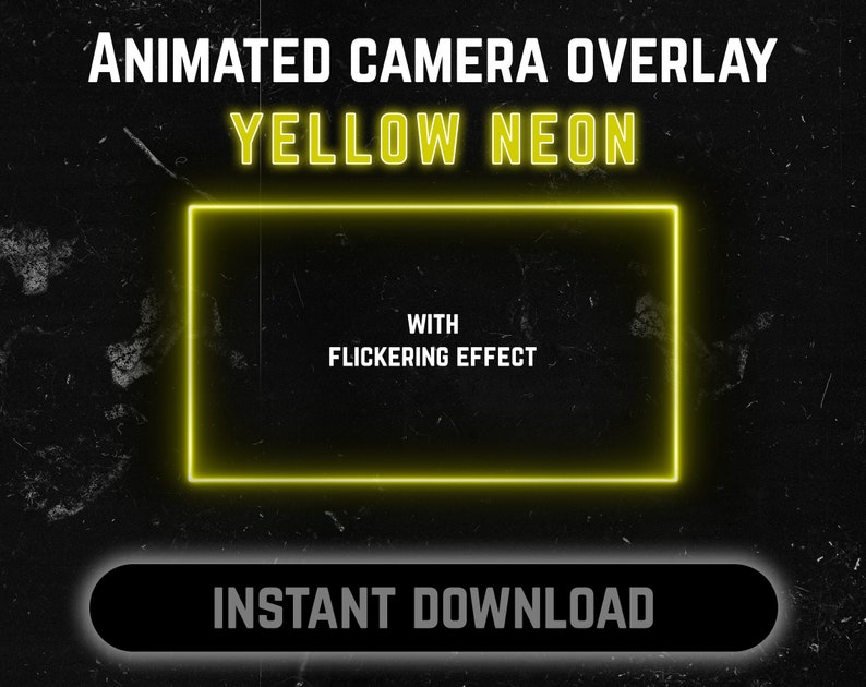 Animated Camera Overlay - Yellow Neon Webcam Border With Flickering ...