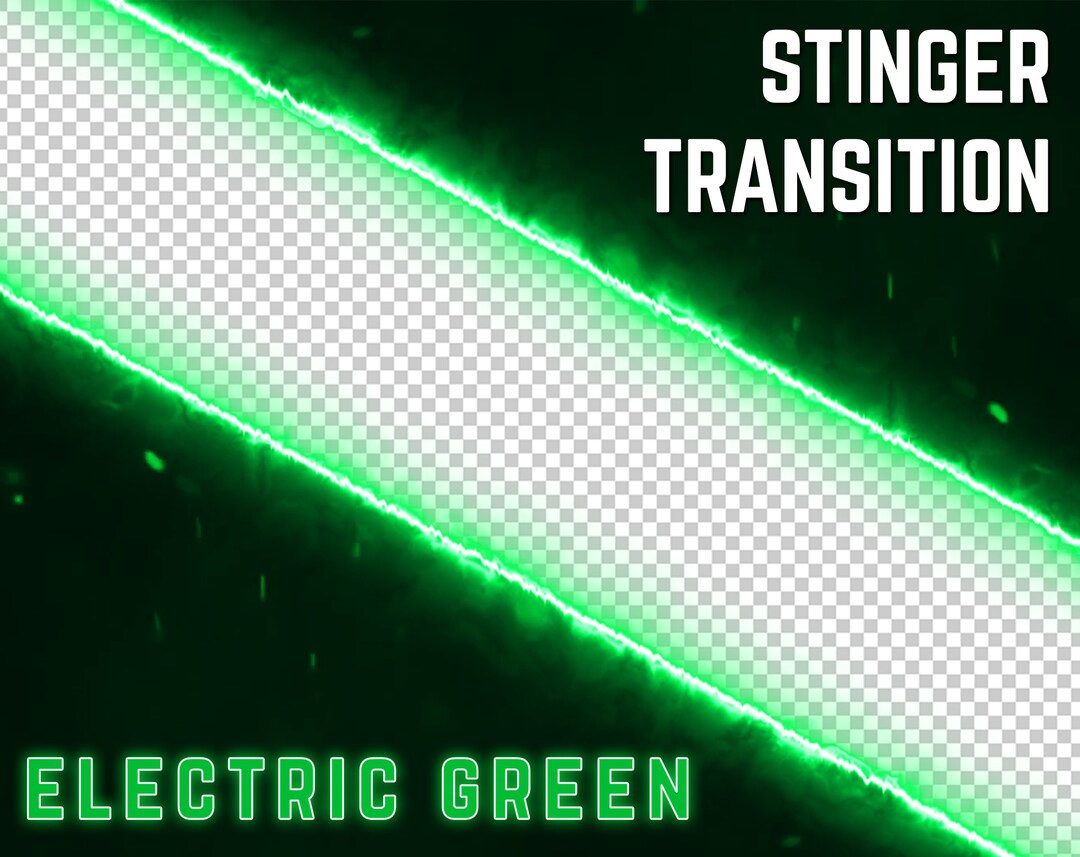 Electric Green Stinger Transition: Streaming Twitch Overlay (WEBM) - Etsy
