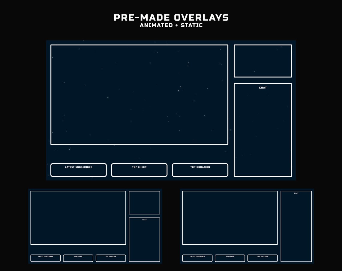 MINIMALISM Twitch Overlay Package Minimalist Themed Stream Overlay ...