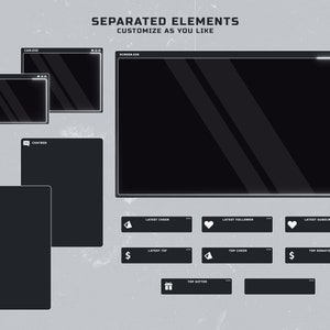 Black Computer - Black Twitch Overlay Package - Etsy