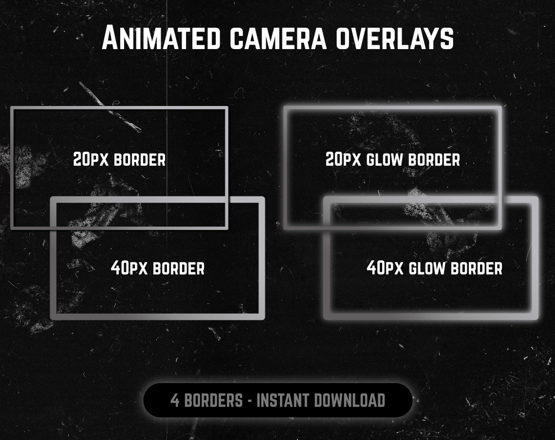 Twitch Animated Webcam Border Frame - GRAY COLORS Aesthetic Camera ...