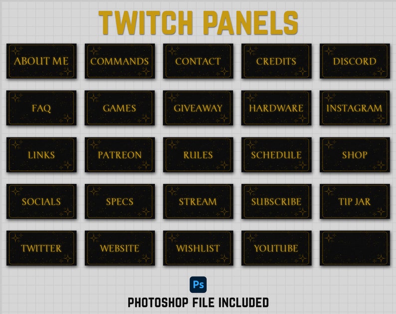 Twitch Panels - Celestial Stars Panels for Streaming - Etsy