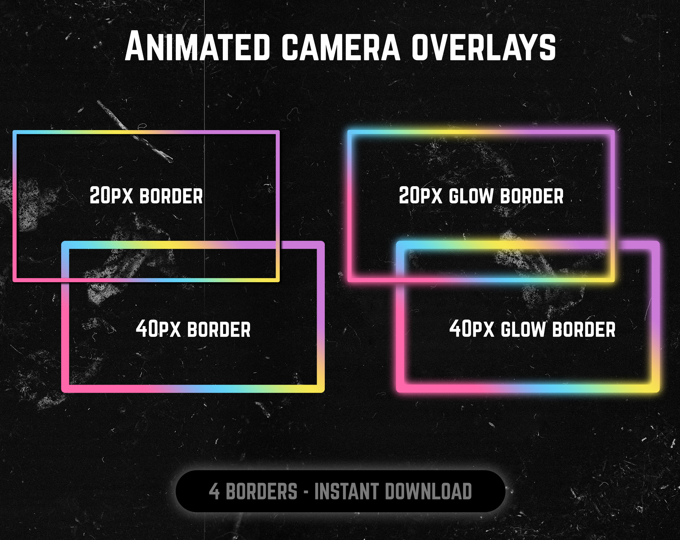 Eighties Style Twitch Animated Webcam Border Frame - 80s Colors Stream ...