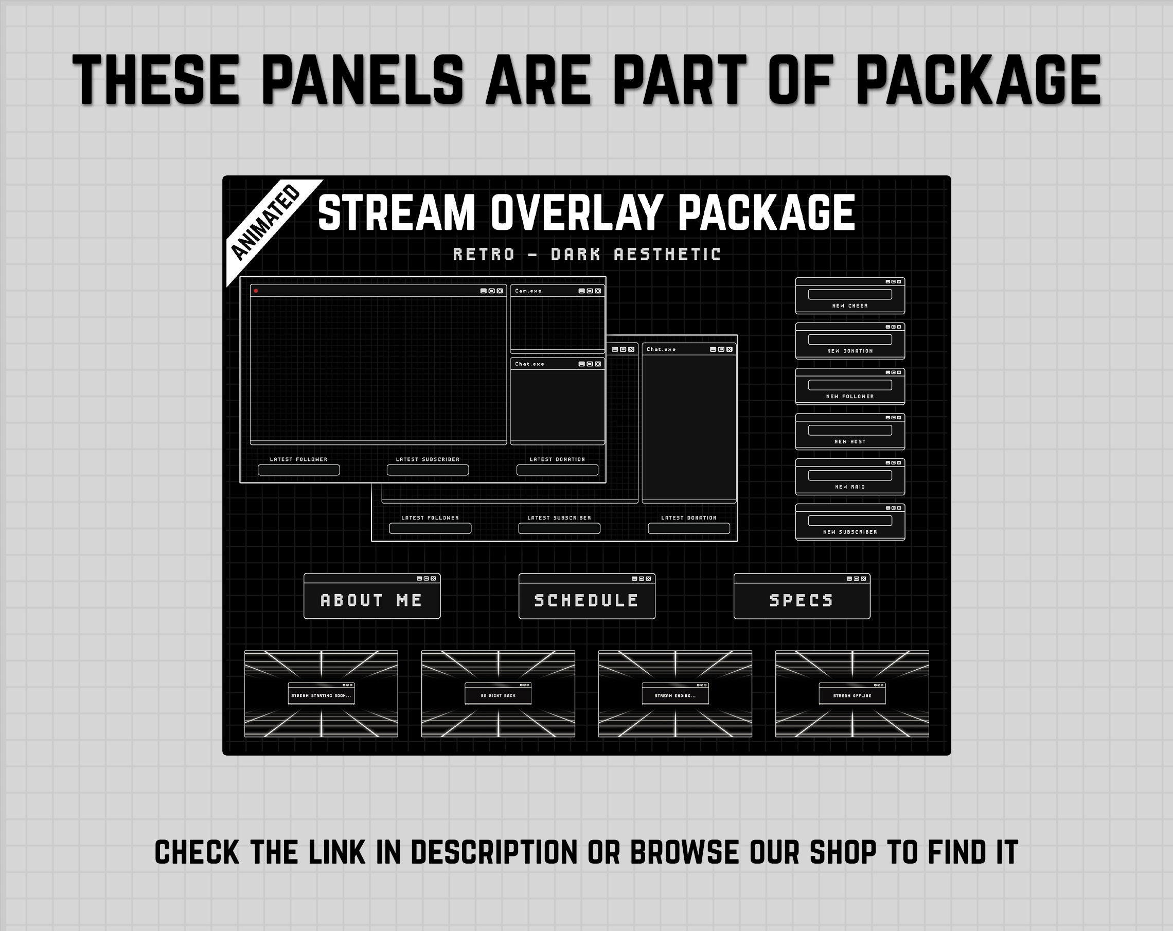 Twitch Panels - Dark Retro Computer Window Panels for Streaming - Etsy ...