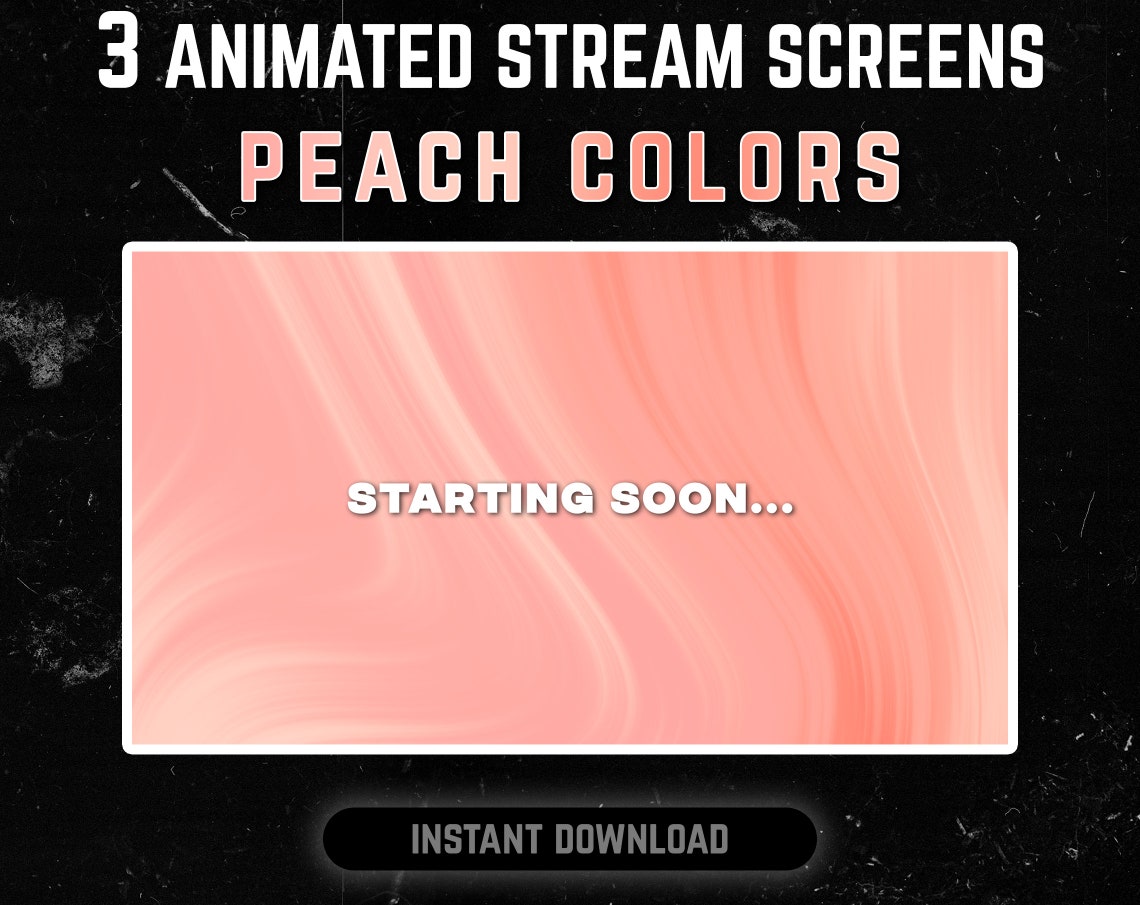 Peach Twitch Stream Overlay: Animated Screens and Panels (digital ...