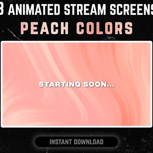 Peach Twitch Stream Overlay: Animated Screens and Panels (digital ...