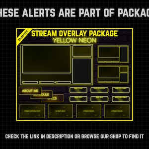 Yellow Animated Alerts for Twitch Streaming - Yellow NEON Twitch Alerts ...