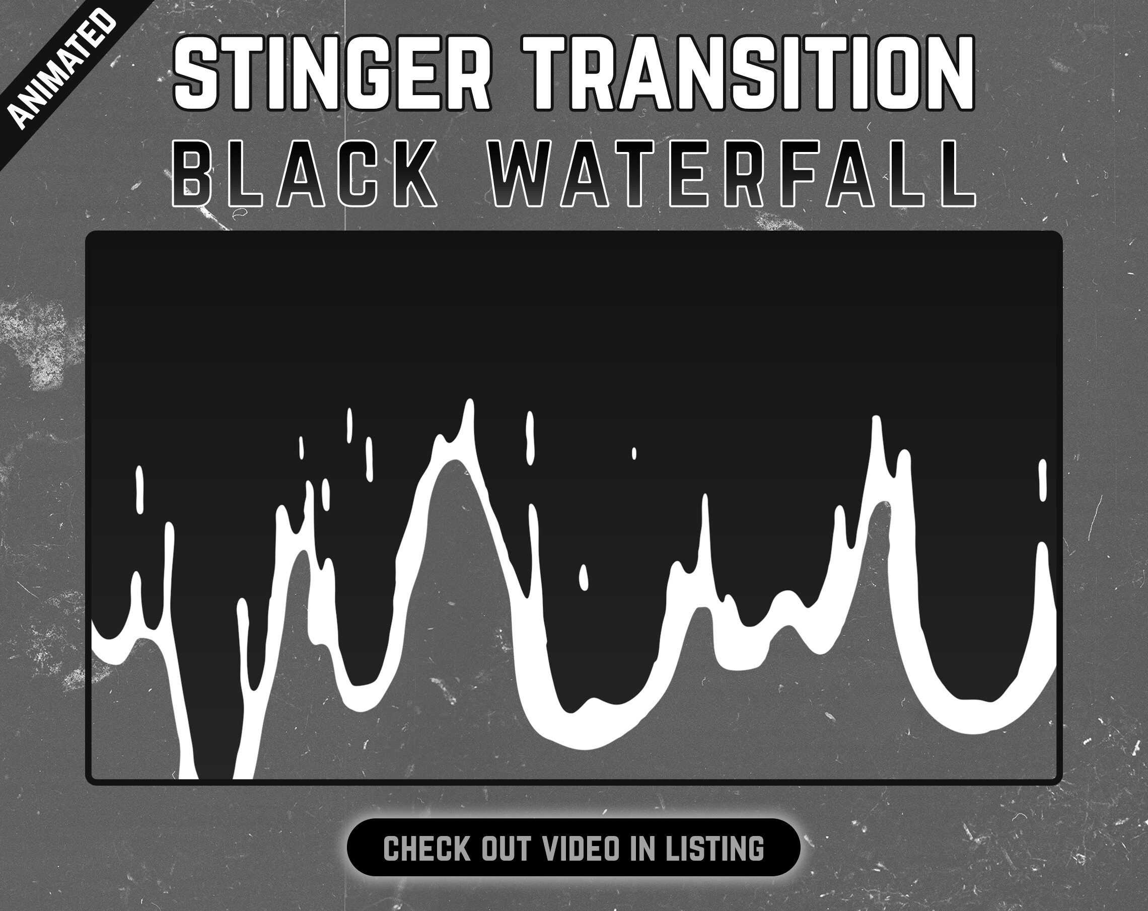 Black Waterfall Stinger Transition Black OBS Transition With - Etsy