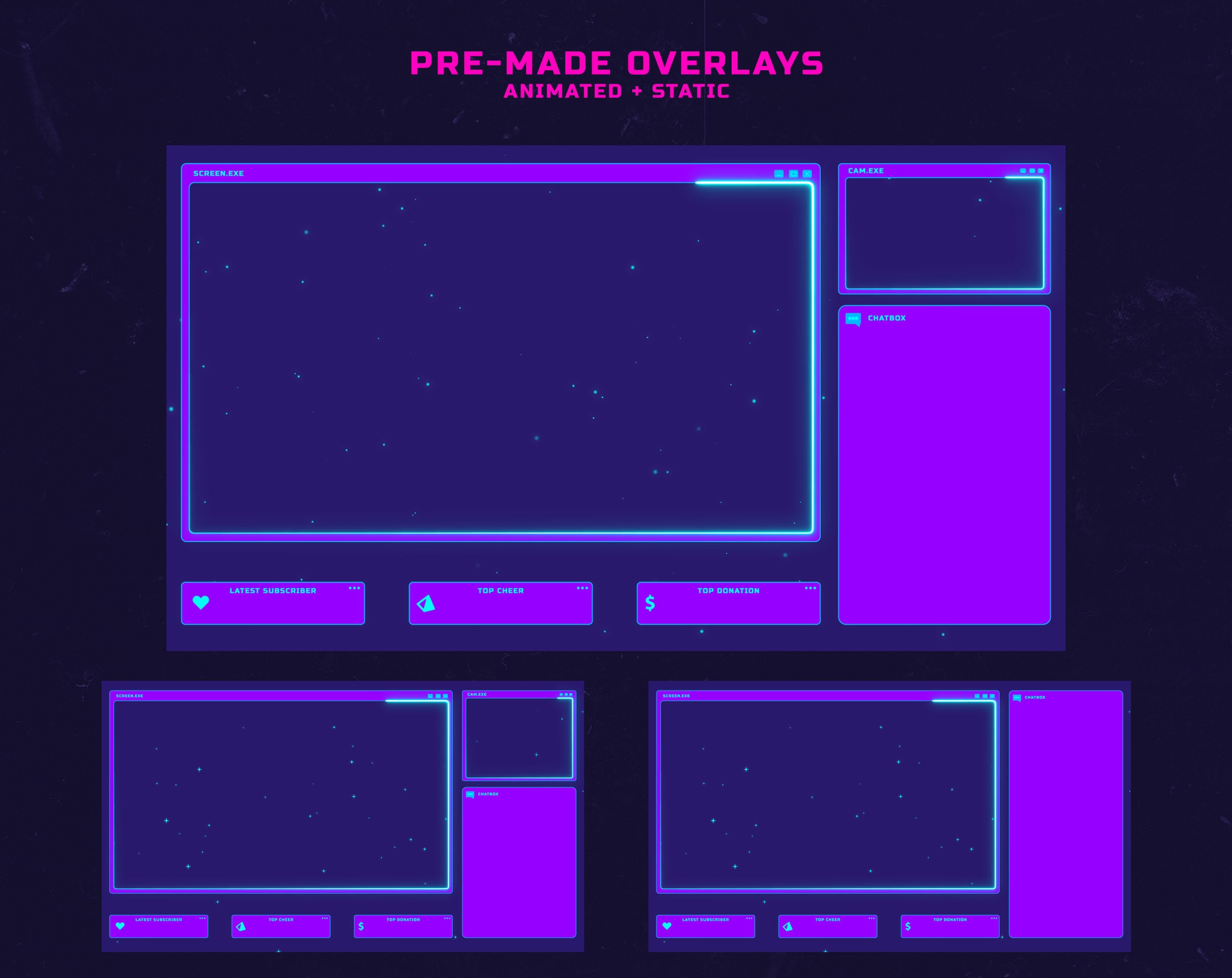 Vaporwave PC Futuristic Twitch Overlay Package - Etsy