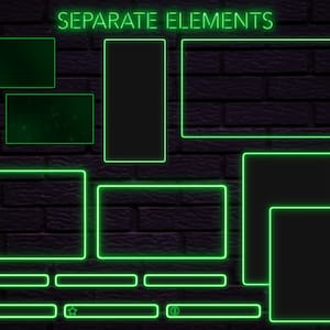 Green Neon Twitch Overlay Package - Minimal Lime Green Neon Twitch ...