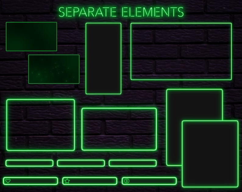 Green Neon Animated Twitch Overlay Package: Minimalist Stream Theme - Etsy