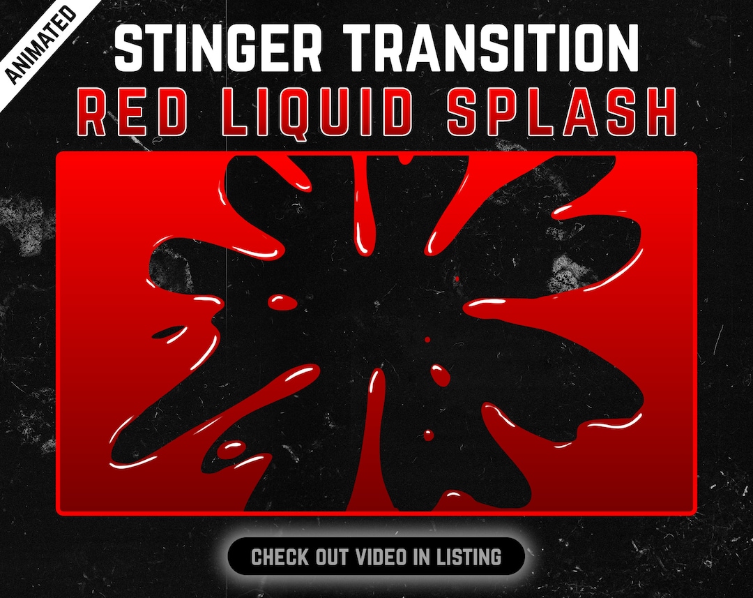 RED Liquid Splash Stinger Transition V1 - Red OBS Transition With ...