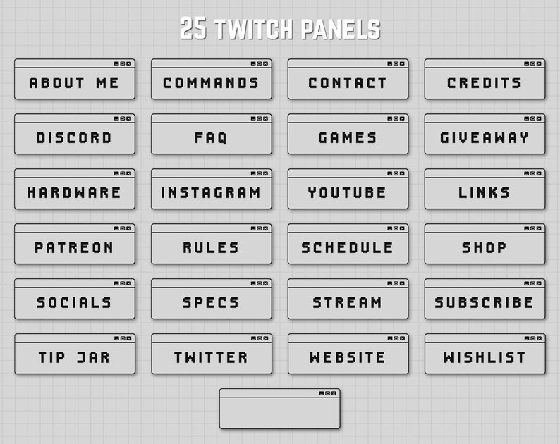 Animated 8-bit Twitch Overlay Package: Retro White Theme - Etsy