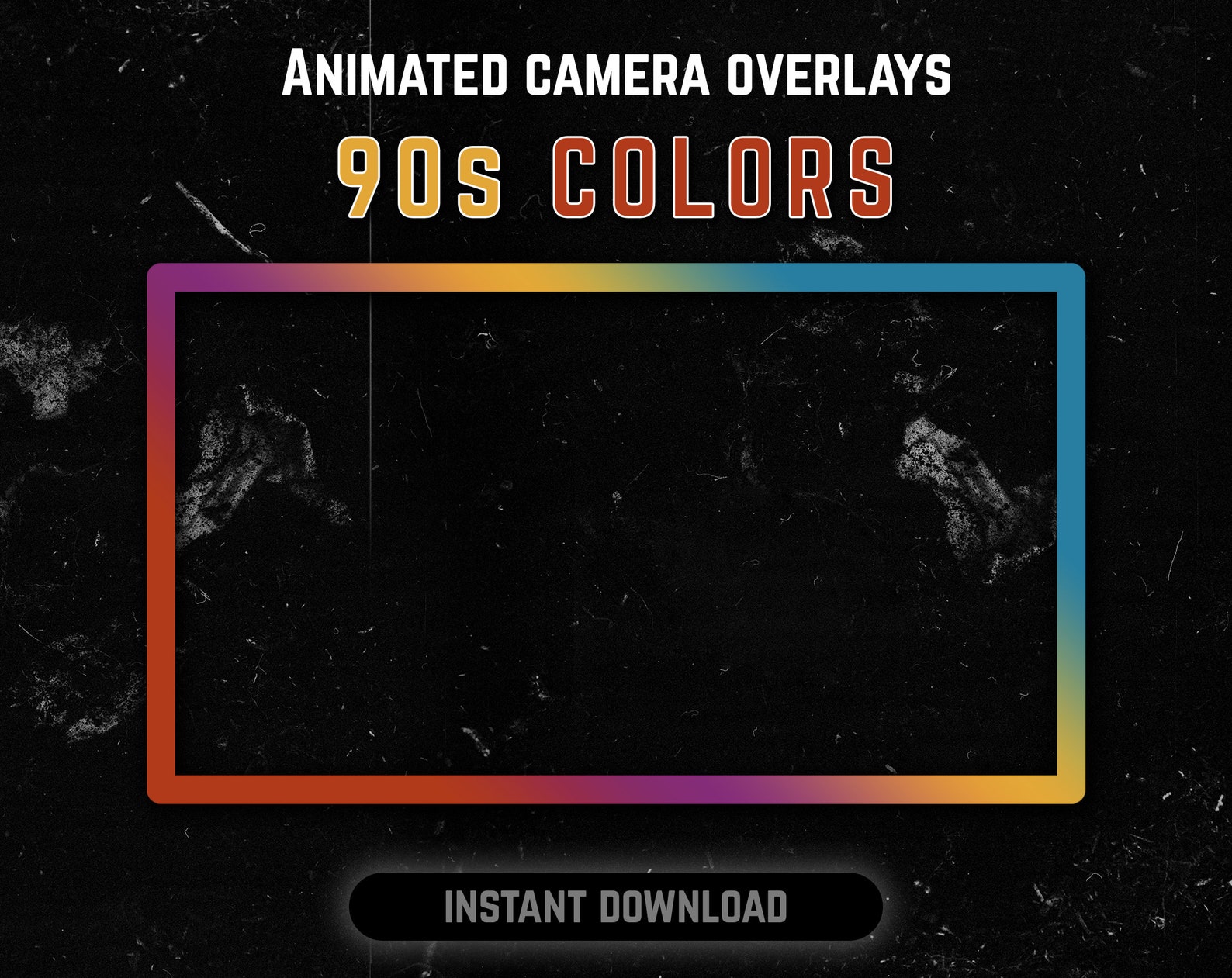 Nineties Retro Style Twitch Animated Webcam Border Frame - 90s Colors ...