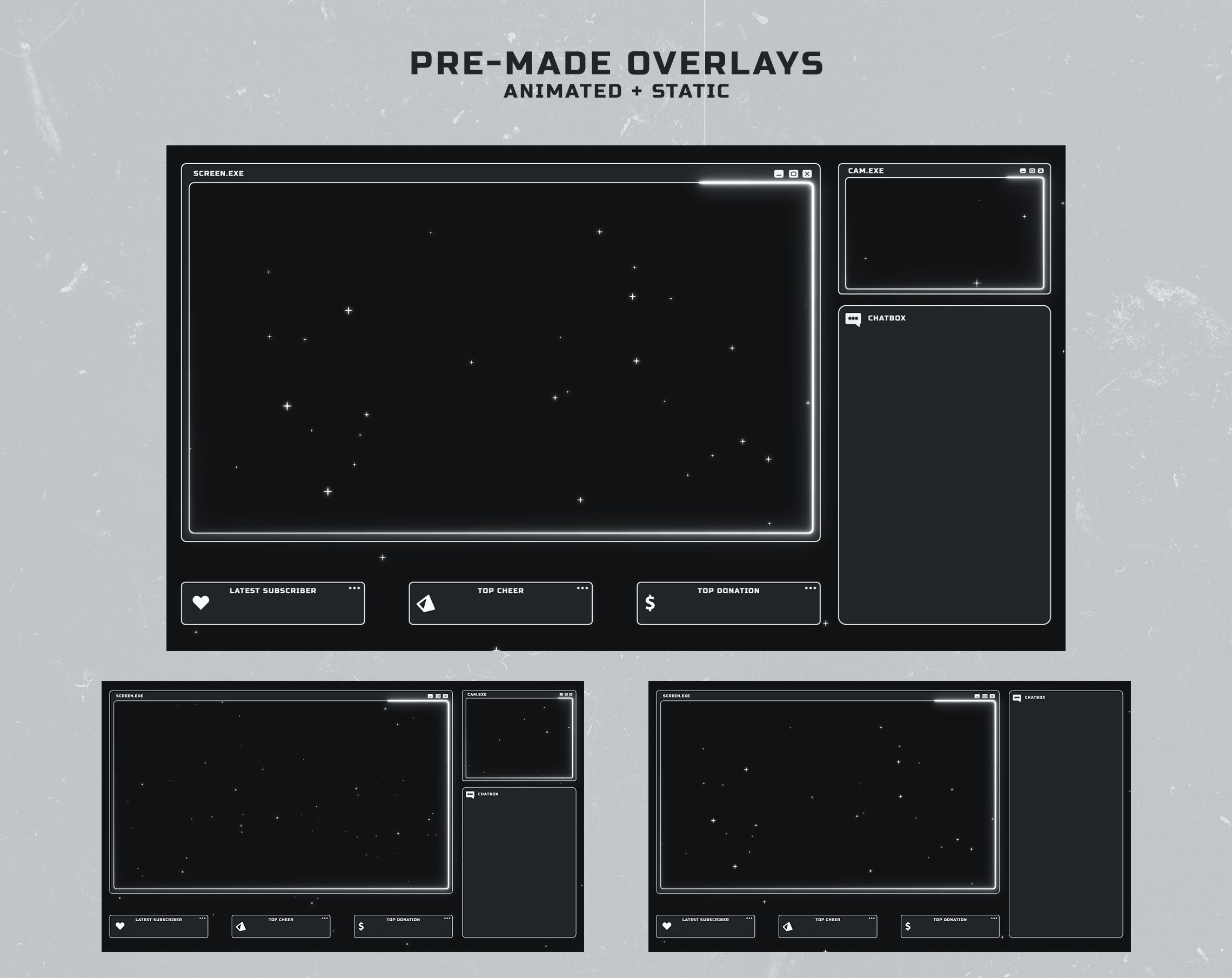Black Computer Black Twitch Overlay Package - Etsy