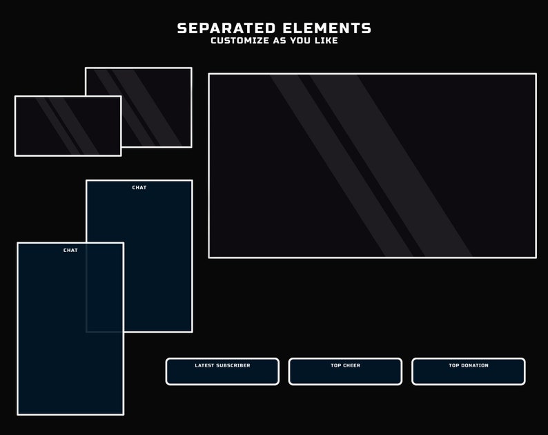 Minimalism Twitch Overlay Package Minimalist Themed Stream Overlay Package Etsy
