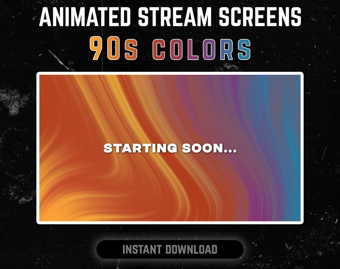 Nineties Twitch Overlay 90s Colors Starting Screen Be Right Back Stream ...