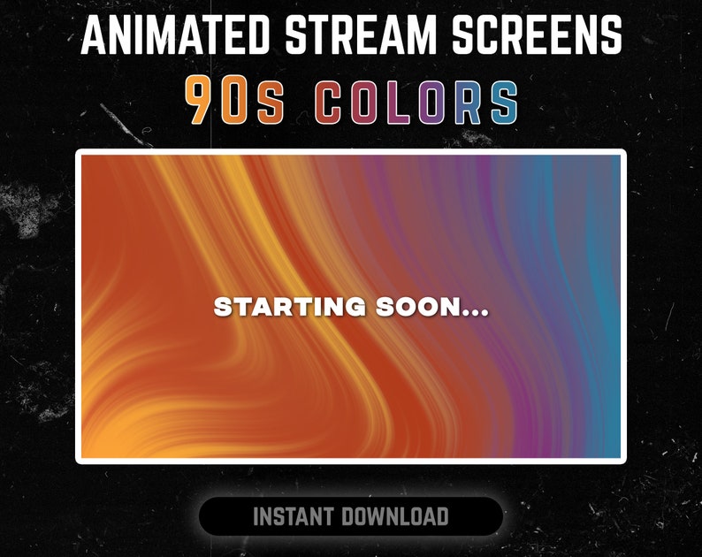 Nineties Twitch Overlay 90s Colors Starting Screen Be - Etsy UK