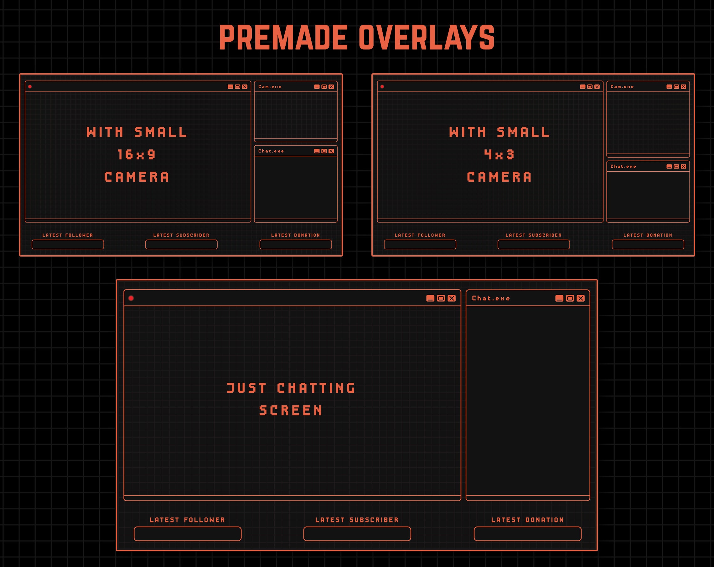 Black & Orange Animated Twitch Overlay: 8-bit Pixel Theme - Etsy