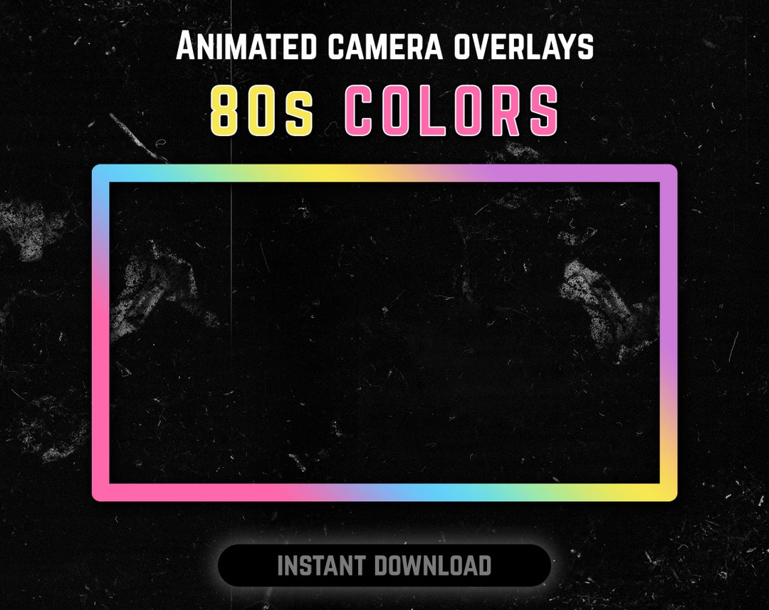 Eighties Style Twitch Animated Webcam Border Frame - 80s Colors Stream ...