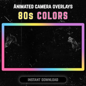 Eighties Style Twitch Animated Webcam Border Frame - 80s Colors Stream ...
