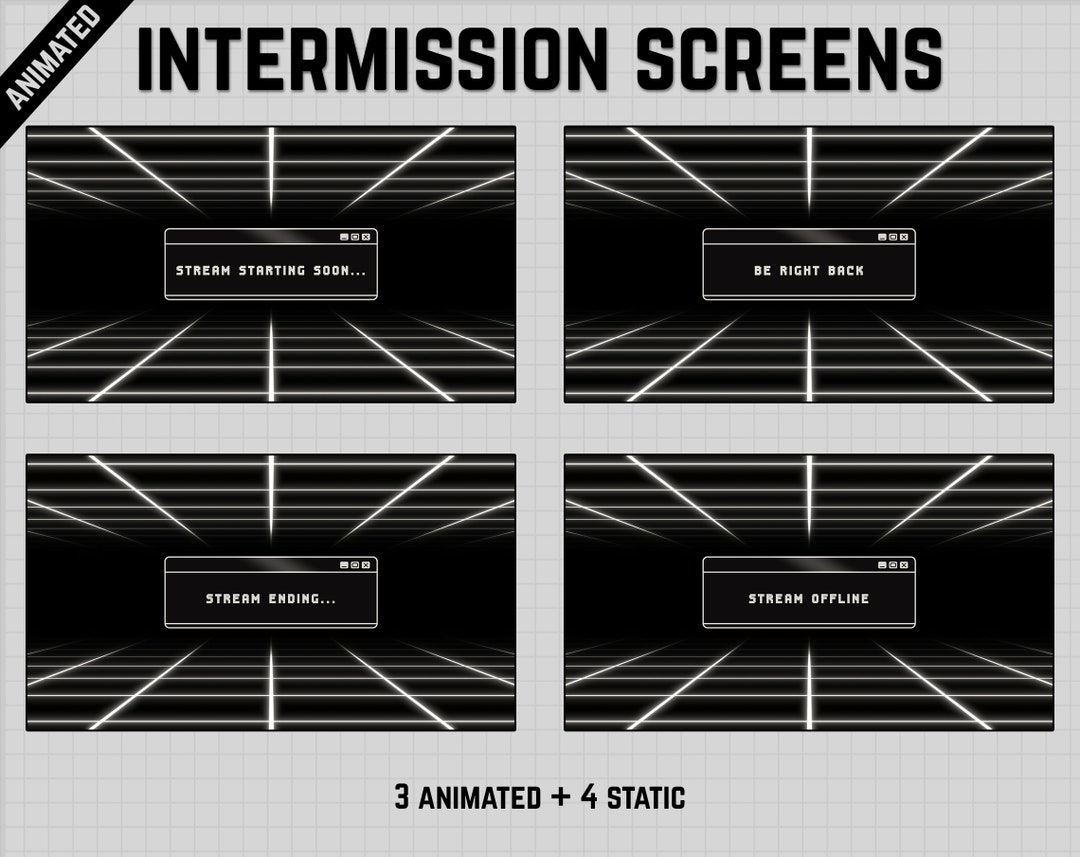 Animated Intermission Screens for Twitch Streaming - Dark Retro ...