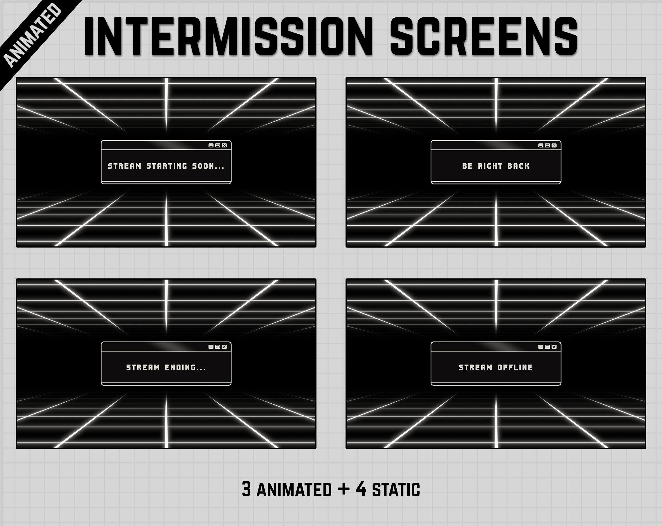 Animated Intermission Screens for Twitch Streaming - Dark Retro ...