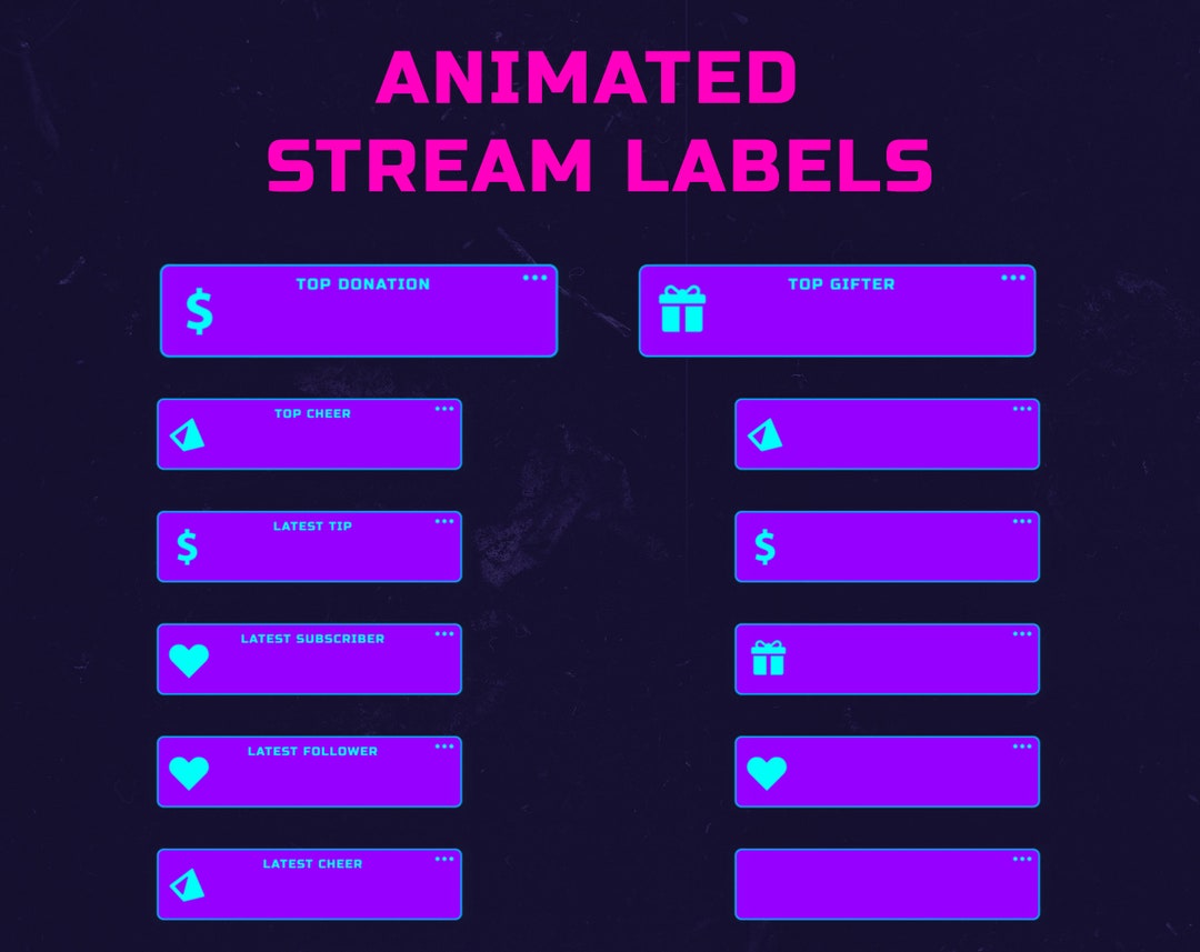 Animated Stream Labels - Vaporwave PC | Activity Label Overlays for ...