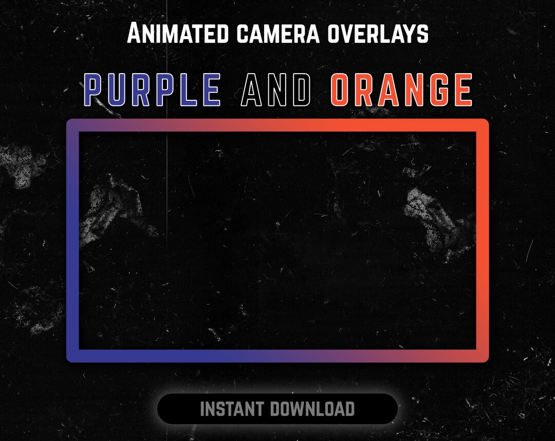 Twitch Animated Webcam Border Frame - Purple and Orange Overlay - Vapor ...