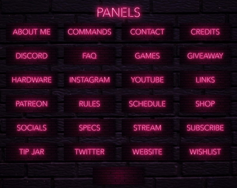 Pink Neon twitch Overlay Package - Etsy Pink Neon twitch Overlay Package - Etsy