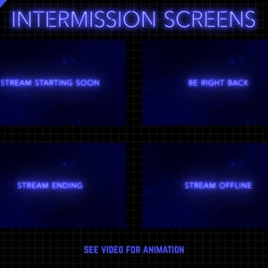 Blue Neon Animated Twitch Intermission Screens (WEBM) - Etsy