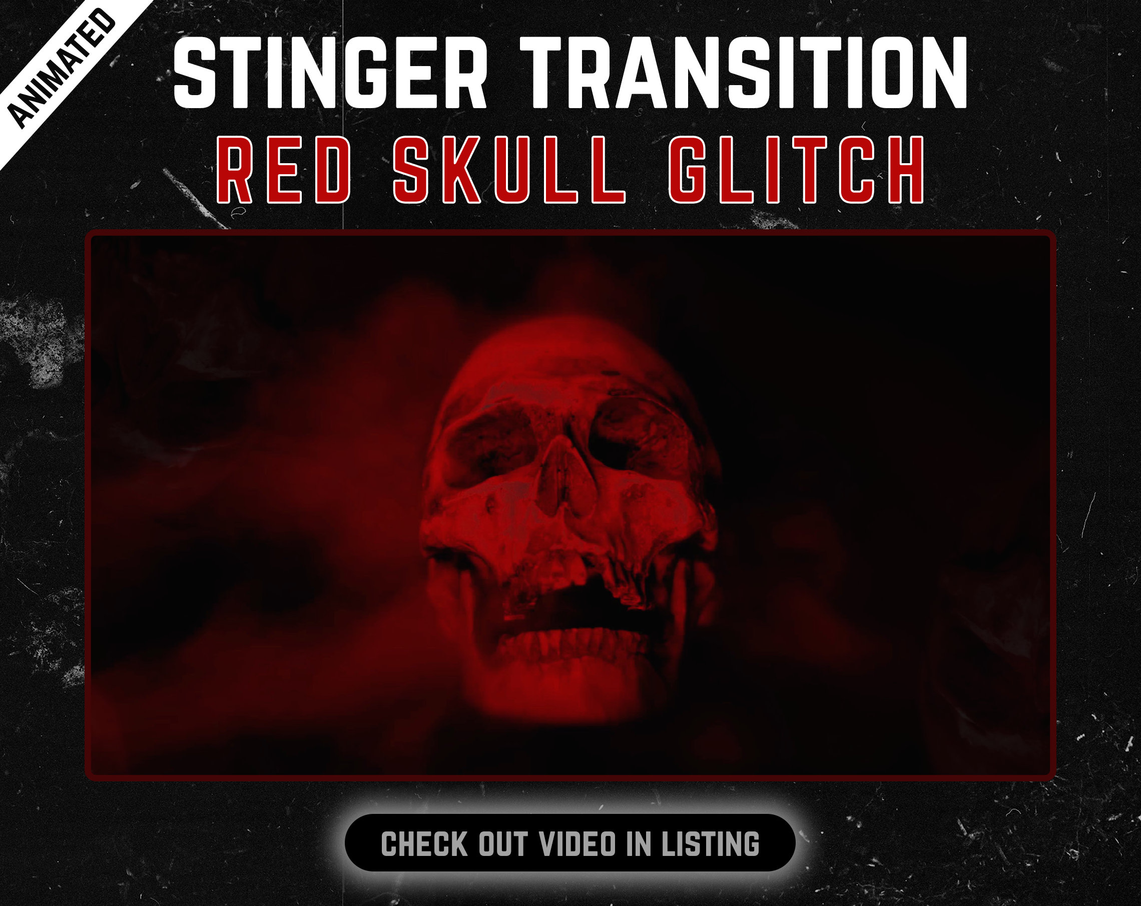RED SKULL Stinger Transition Halloween Twitch Transition - Etsy
