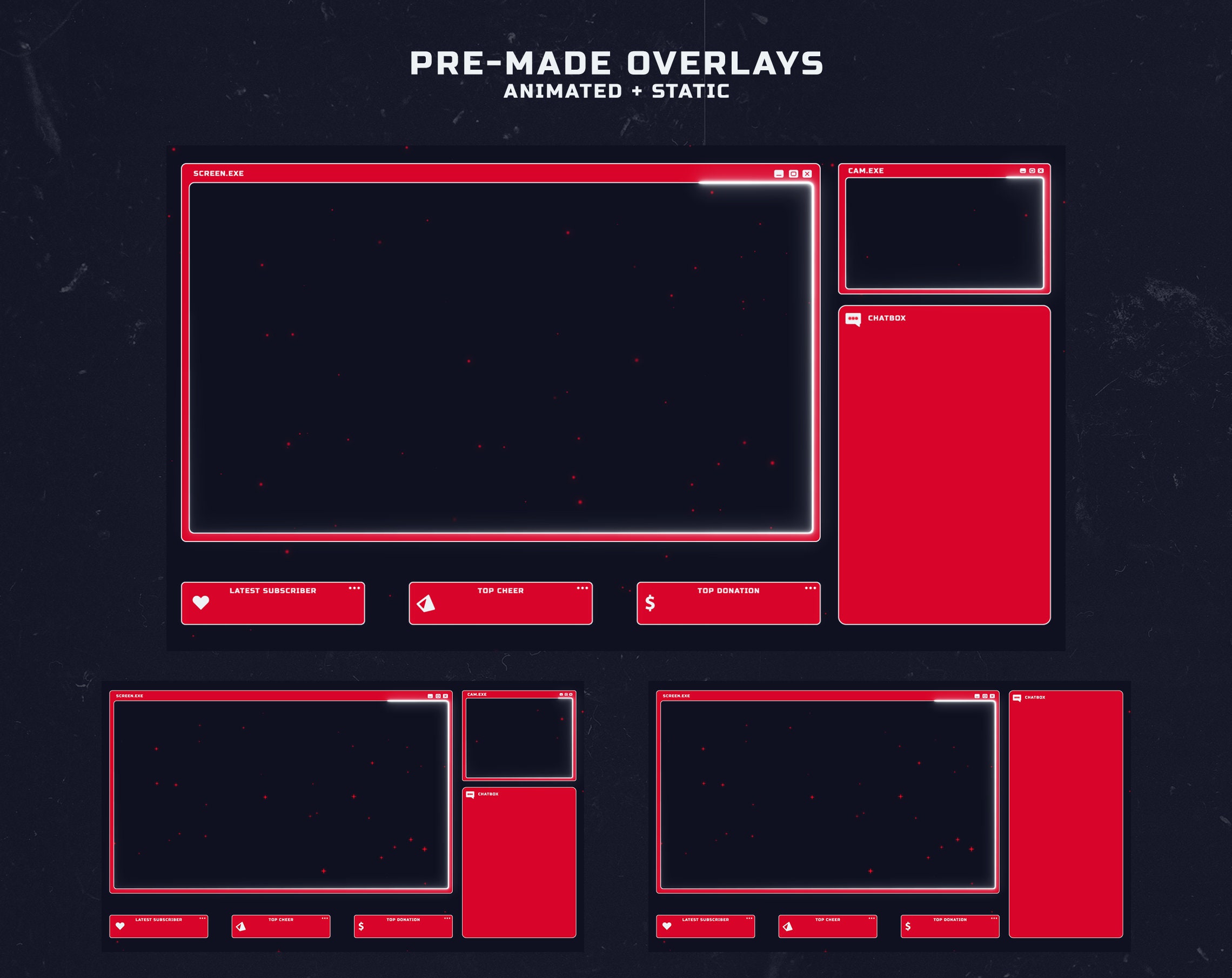 Red Computer Red Twitch Overlay Package - Etsy