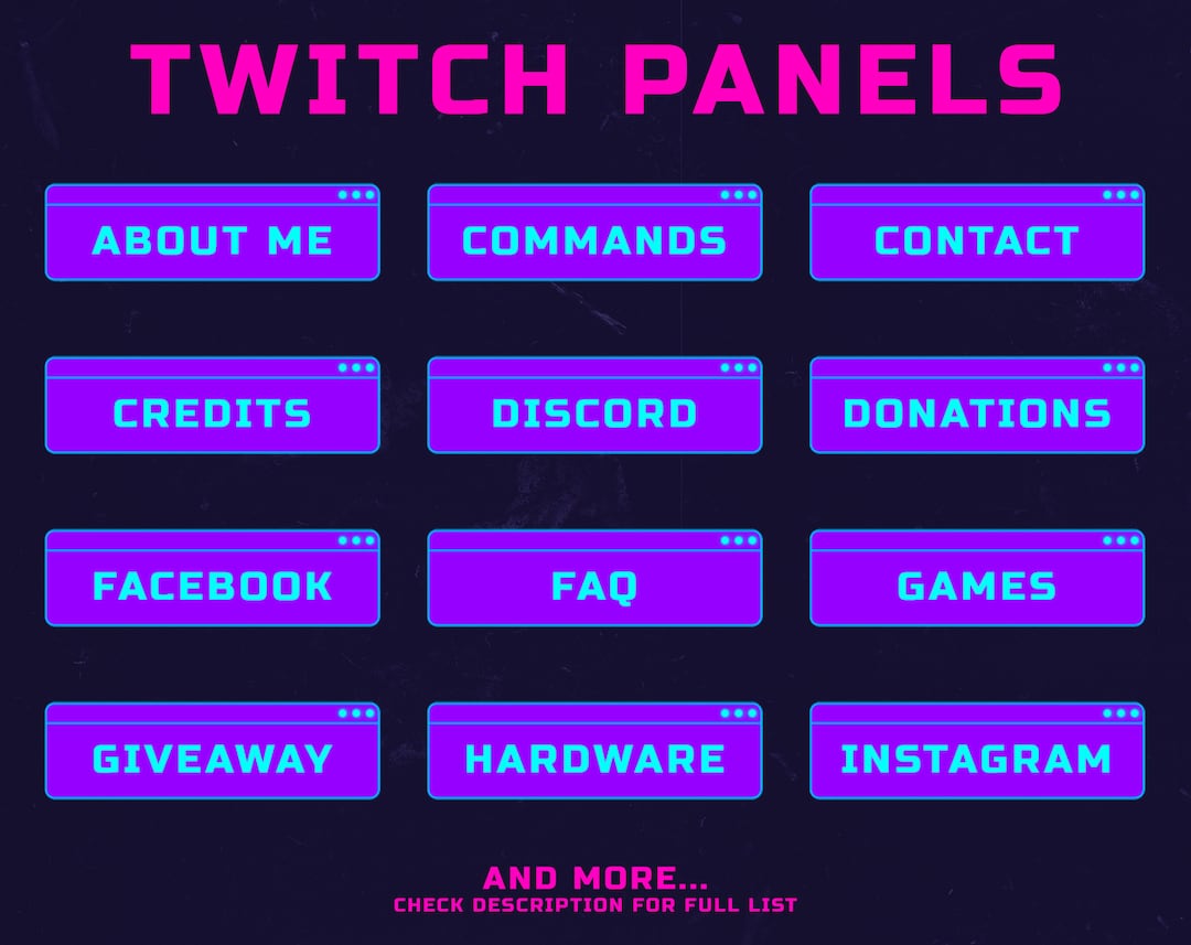 Twitch Panels - Vaporwave Computer Window Panels for Streaming - Etsy