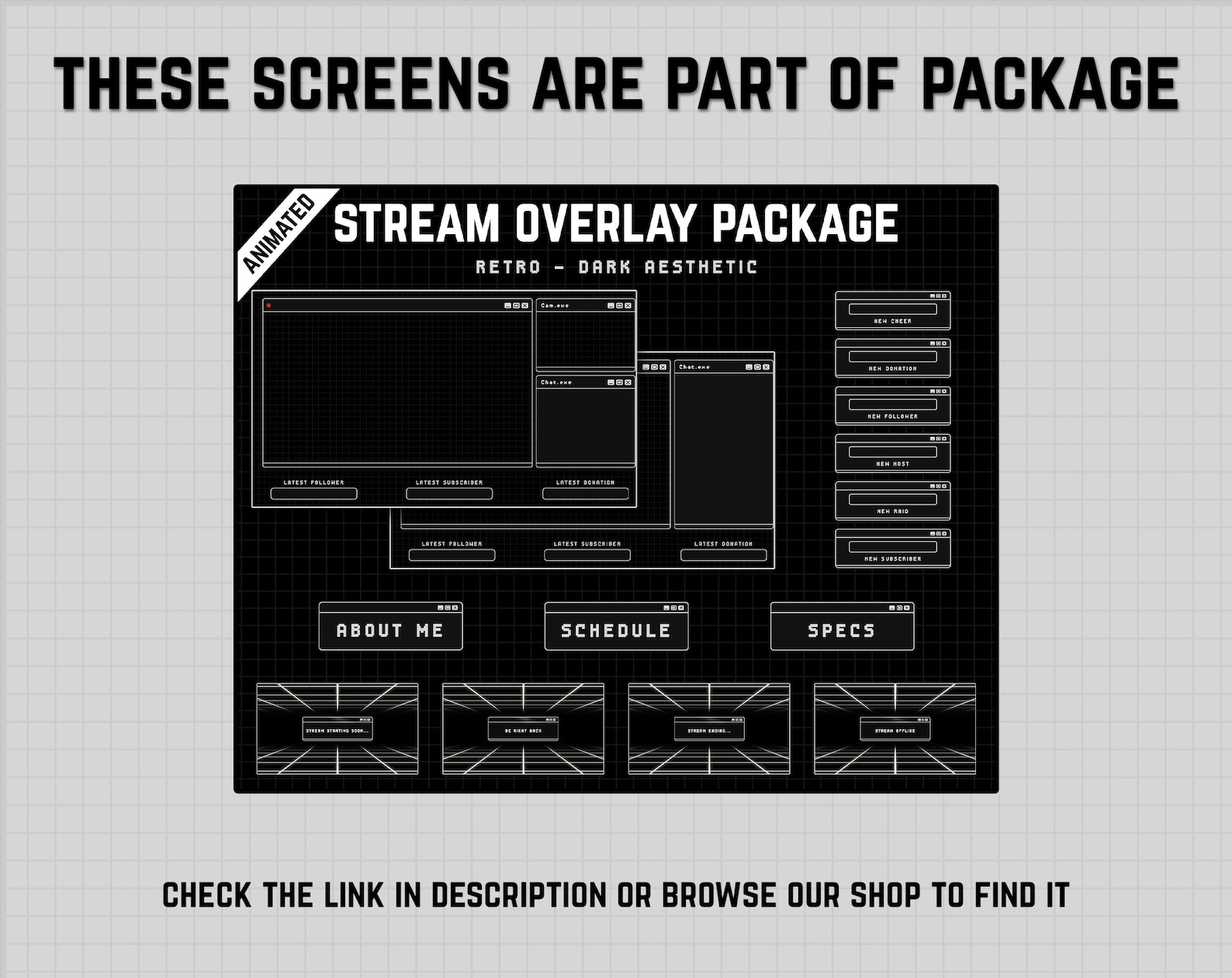 Animated Intermission Screens for Twitch Streaming - Dark Retro ...